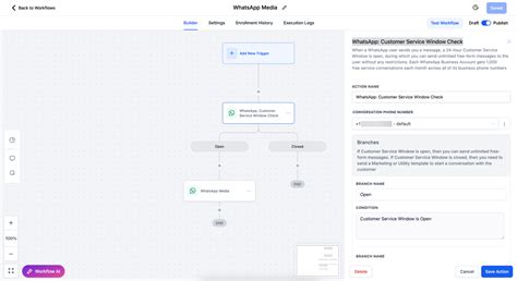 workflow action whatsapp media mastermind knowledge base