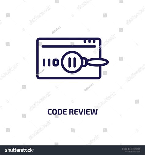 Code Review Icon Programming Collection Thin Stock Vector Royalty Free