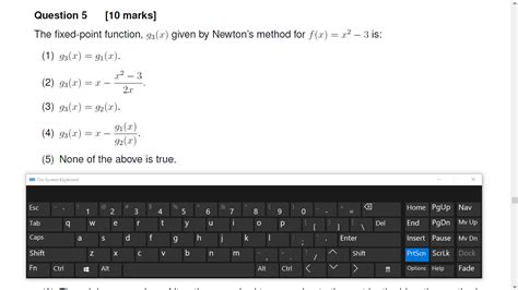 Question 5 10 Marks The Fixed Point Function 93x