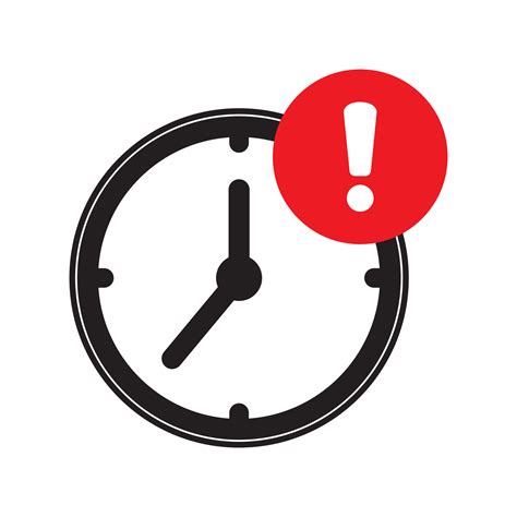 Clock Time With Exclamation Mark Expire Icon Delay Symbol Deadline Icon 44264784 Vector Art