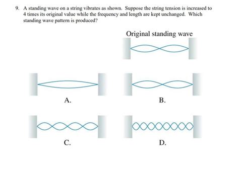 solved 9 a standing wave on a string vibrates as shown