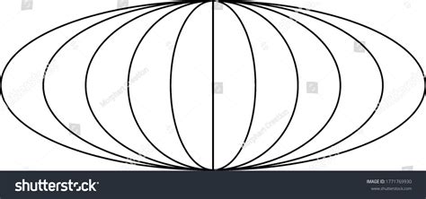 vektor stok five concentric ellipses vertical line center tanpa