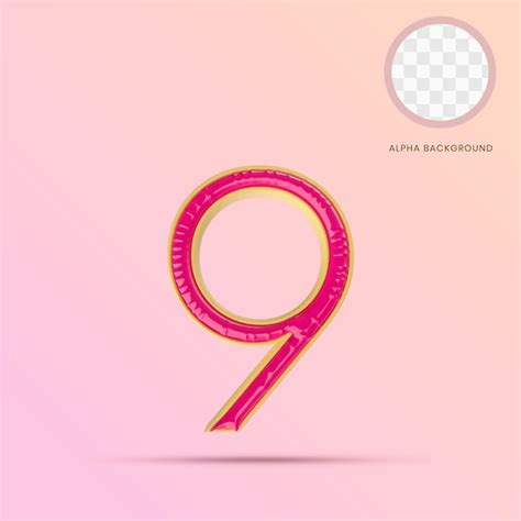 Premium Psd Number 9 3d