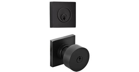 Emtek 5122rou 8469 Us19 Round Keyed Entry Knob Set And Deadbolt Combo With Square Rose From The