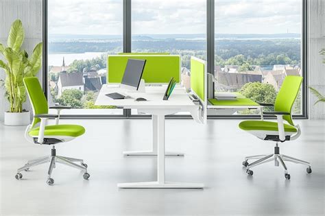 efficient workspace with modern furniture premium ai generated image
