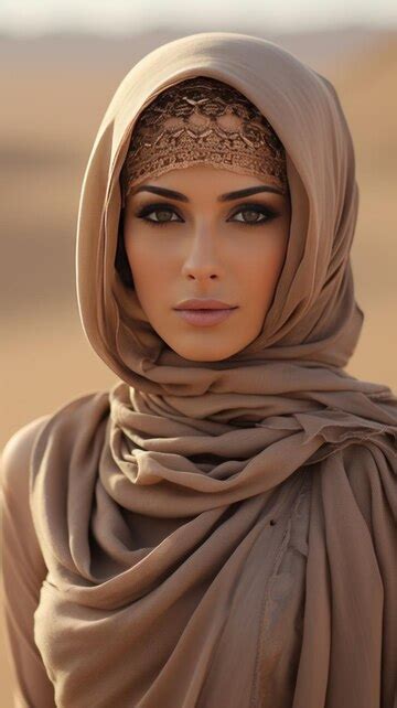 Ai Generated Portrait Of A Young Arabic Woman In A Hijab In The Desert