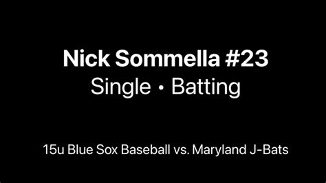 Nick Sommella Single Vs Maryland J Bats Youtube