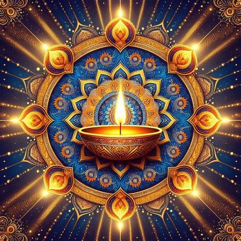 Glowing Mandala Pattern Design Premium Ai Generated Image