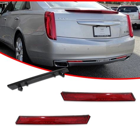 Pair For Cadillac Xts 2013 2017 Red Lens Rear Bumper Lower Reflector