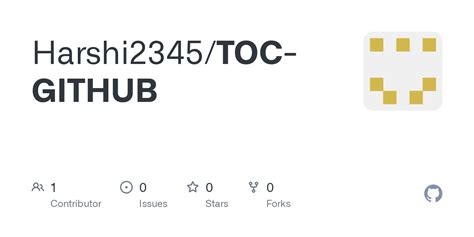 Github Harshi2345toc Github