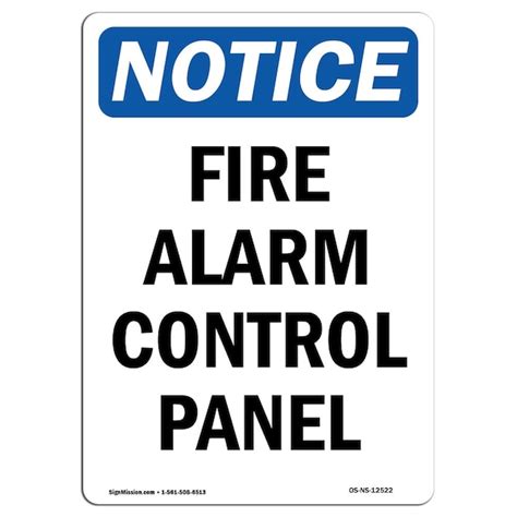 Signmission Safety Sign Osha Notice 24 Height Fire Alarm Control