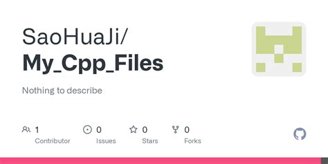 Github Saohuajimycppfiles Nothing To Describe