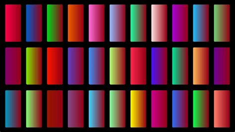 Colorful Carmine Color Shade Linear Gradient Palette Swatches Web Kit Rounded Rectangles