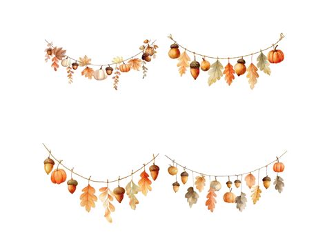 Autumn Bunting Png Clipart 12x Fall Garland Clip Art Set Printable