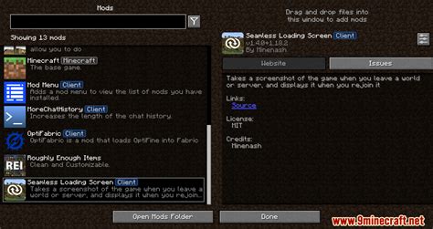Seamless Loading Screen Mod Minecraft