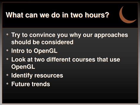 ppt teaching a graphics class with opengl two approaches powerpoint
