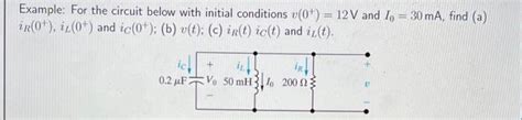 Solved Example For The Circuit Below With Initial Chegg