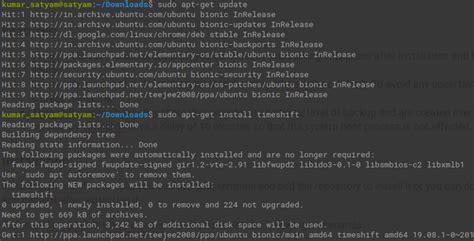 taking linux system snapshots with timeshift geeksforgeeks