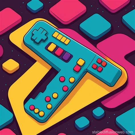 Minimalist Game Console Controller In Tetris Style Stable Diffusion Online