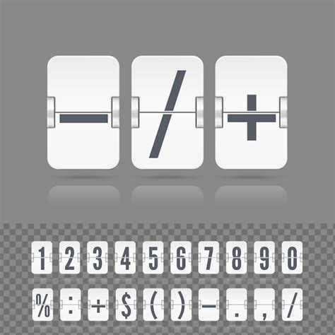Premium Vector White Analog Countdown Font Vector Illustration