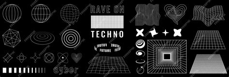 Premium Vector Geometry Wireframe Shapes And Grids In White Color