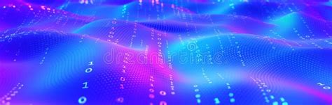 Digital Waves Data Analysis Binary Code Stock Illustration Illustration Of Curved Digital