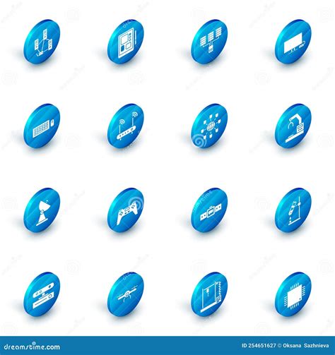 Set Graphic Tablet Server Data Web Hosting Smart Tv Keyboard And Mouse Radar Router Wi Fi