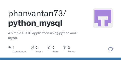 Github Phanvantan Python Mysql A Simple Crud Application Using Python And Mysql