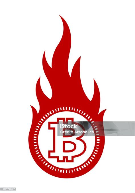 간단한 불꽃 모양디지털 비트 코인 암호화 통화 기호의 벡터 그림 로고에 대한 스톡 벡터 아트 및 기타 이미지 로고 불 블록체인 Istock
