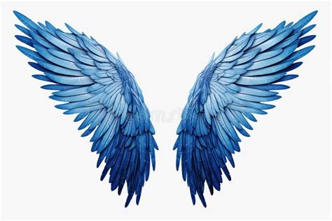 Blue Angel Wings On A White Background Stock Illustration