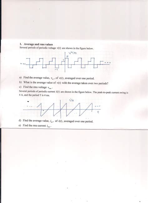 Solved 1 Average And Rms Values Several Periods Of Periodic