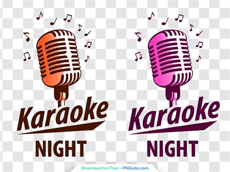 Karaoke Night Logo With Retro Microphone Free Png Pngate