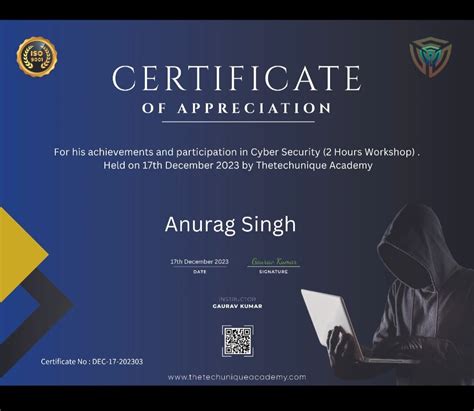 Attended Cybersecurity Seminarworkshop Anurag Singh Posted On The