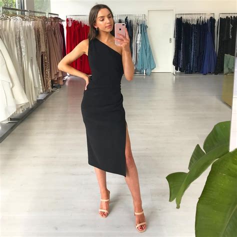 Bec Bridge Gemma Asym Midi Dress Black