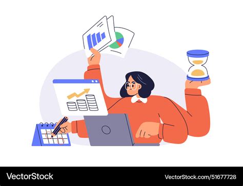Multitasking Time Management Productivity Vector Image