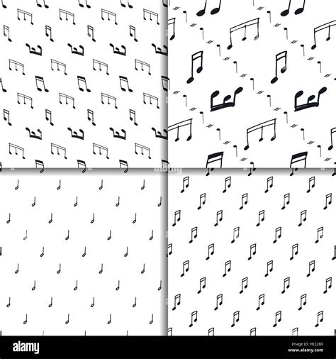 Music Notes Seamless Pattern Set Stock Vector Image Art Alamy