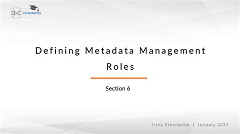 Identifying Metadata Management Roles Data Crossroads Academy