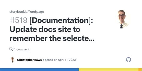 [documentation] update docs site to remember the selected package manager · issue 518