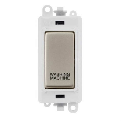 Click GM2018PWPN WM GridPro Pearl Nickel 20AX 2 Pole WASHING MACHINE Switch Module White Insert