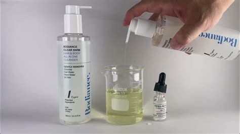 🏊‍♀️수영장 염소 제거 테스트 영상 바디언스 클리어스윔 염소제거 샴푸and바디워시 겸용 클렌저 Youtube