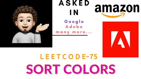 Sort Colors Easy Explanation Amazon Codestorywithmik Youtube