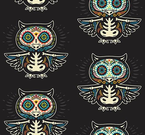 Sugar Skull Owl Wallpaper