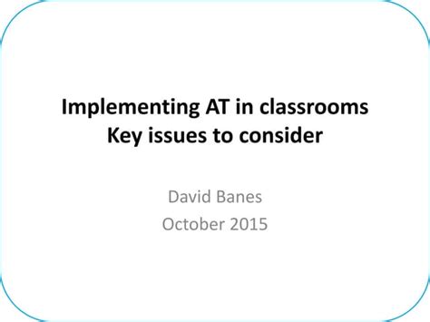 Implementing Assistive Technology Pptx Professional School