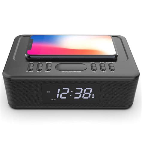 GraftonHomeGoods Wireless Charging Bluetooth Alarm Clock Temple Webster
