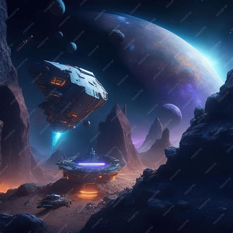 Premium Ai Image Asteroid Mining Colony