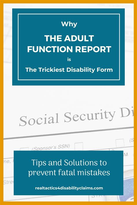 Why The Adult Function Report Is The Trickiest Disability Form Real