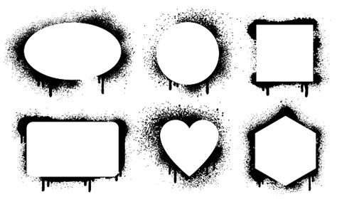 떨어지는 프레임을 스프레이합니다 페인트 는 추상적 기하학적 테두리를 튀기다 그런지 텍스처 페인트 스플래시 프레임 벡터 일러스트레이션 세트 벡터에 대한 스톡 벡터 아트 및