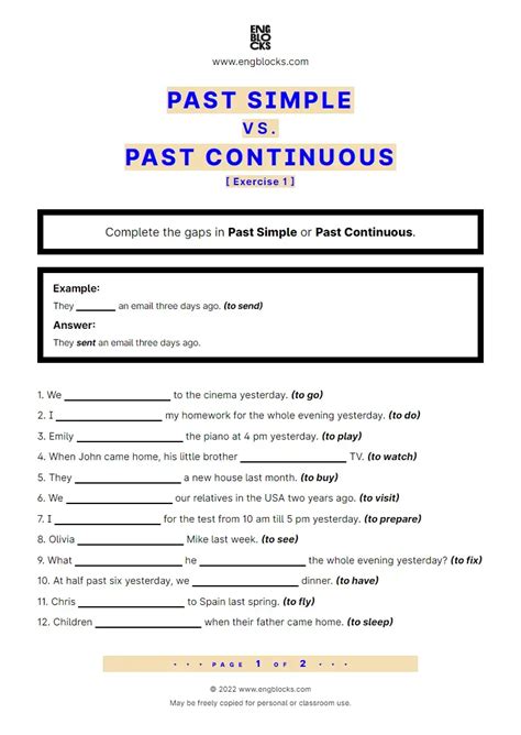 Past Simple And Past Continuous Exercises For Grade 7 Design Talk