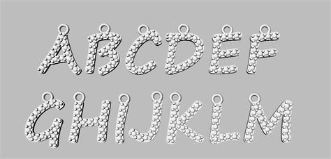 💎 Modern Diamond Alphabet Pendat・ Stl File For ・cults