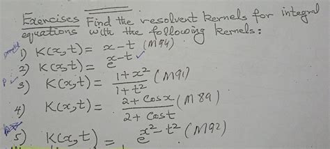 Solved Exercises Find The Resolvent Kernels For Integral